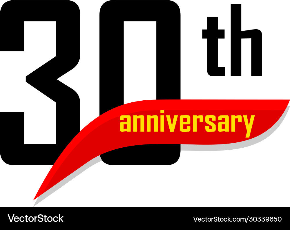 30th anniversary abstract logo thirty Royalty Free Vector