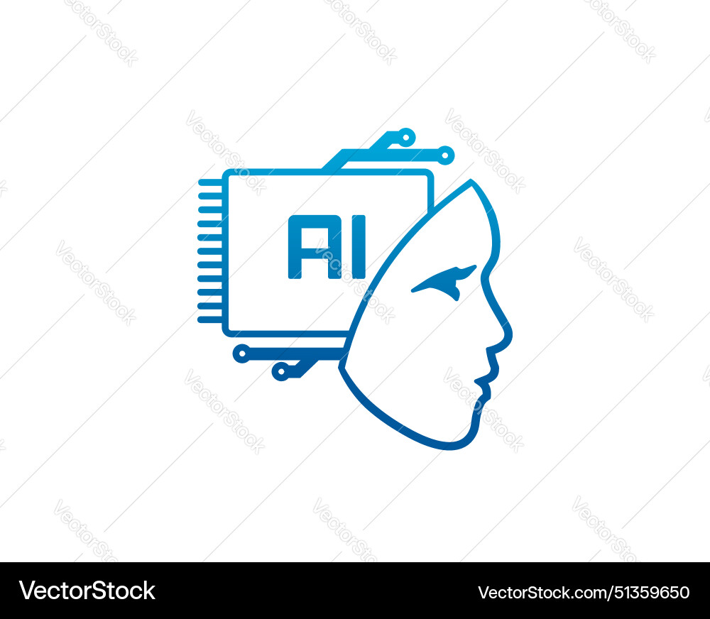 Artificial intelligence icon ai machine learning Vector Image