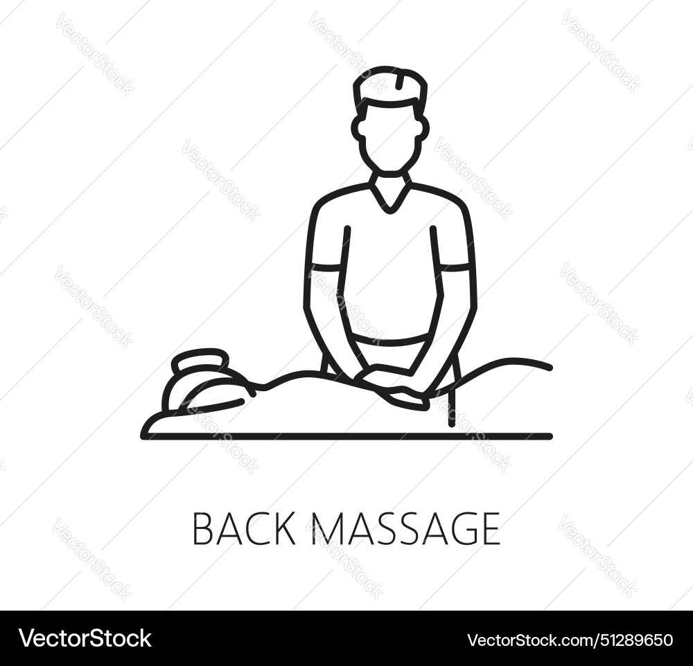 Back massage chiropractic medicine line icon Vector Image