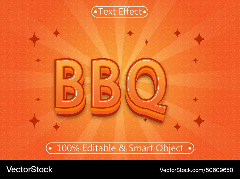 Barbecue editable 3 dimension emboss cartoon style