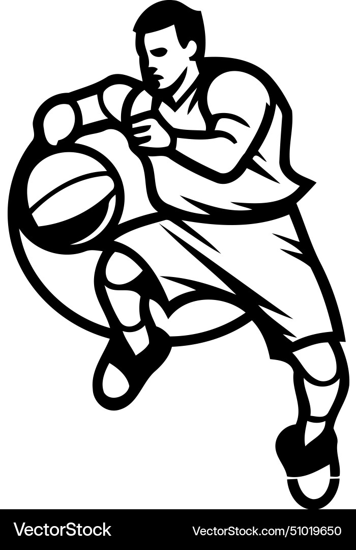 Basketball player logo design template Royalty Free Vector