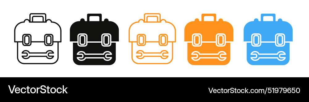 Construction and repairman toolbox icons Vector Image