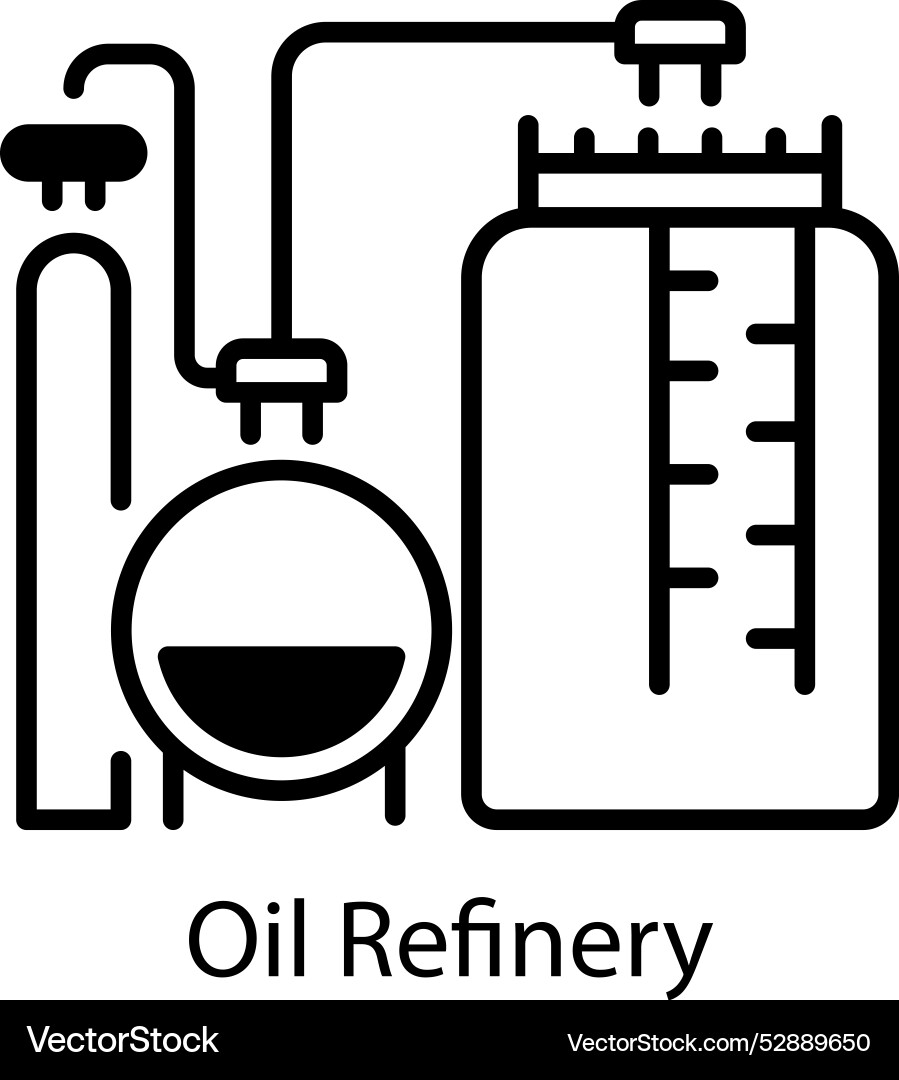 Oil refinery Royalty Free Vector Image - VectorStock