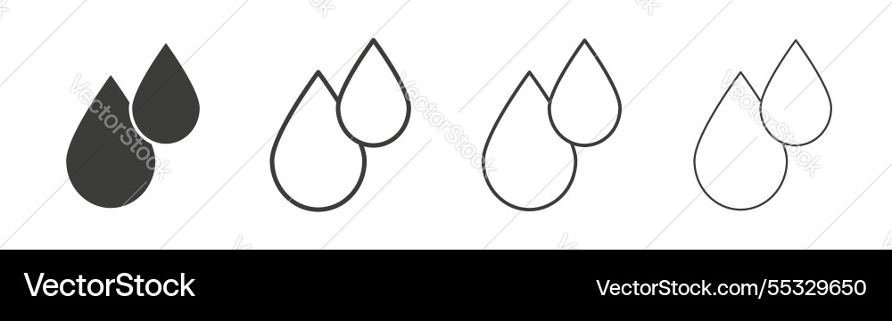 Raindrops icons set graphic designs Royalty Free Vector