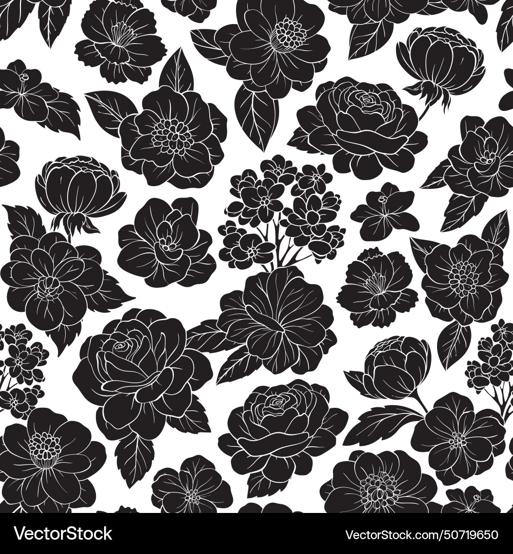 Seamless pattern with floral elements Royalty Free Vector