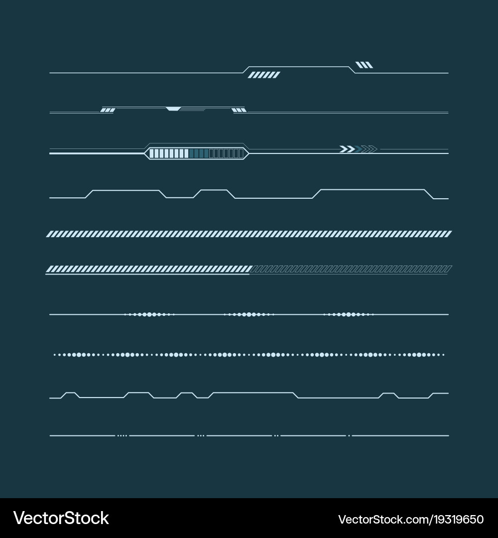 Set of hud lines infographic elements head-up Vector Image