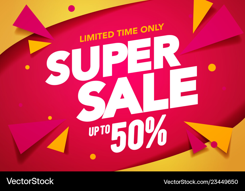 Super sale banner template design Royalty Free Vector Image
