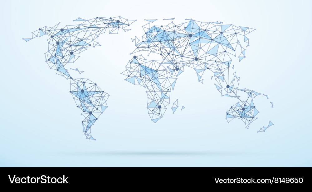 World map low poly Royalty Free Vector Image - VectorStock