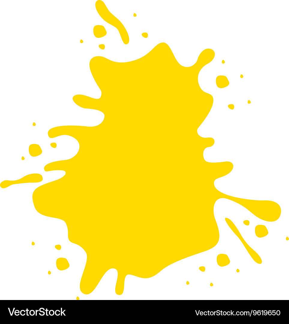 Yellow paint stain isolated icon design Royalty Free Vector