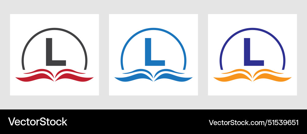 Letter l education logo book concept training Vector Image