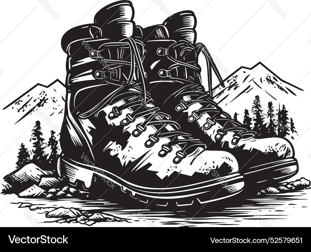 Outdooroasis boots emblem symbol Royalty Free Vector Image