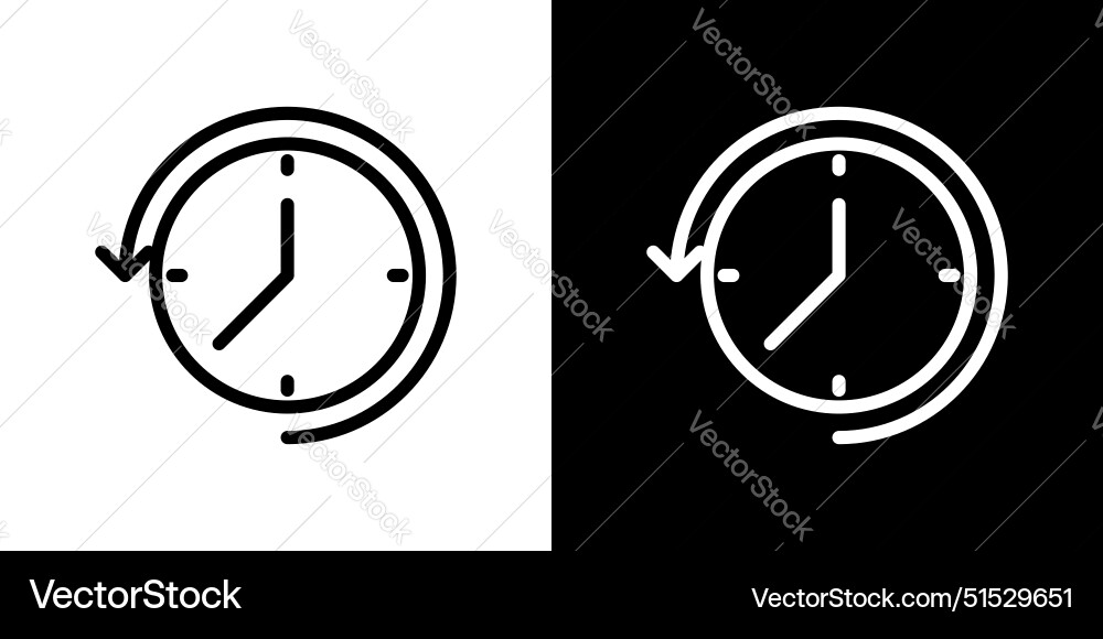Past time icon set recent browser history symbol Vector Image