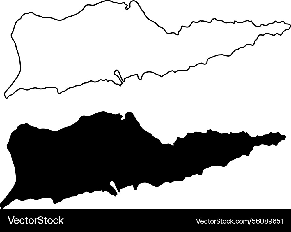 Saint croix map silhouette flat and outline design