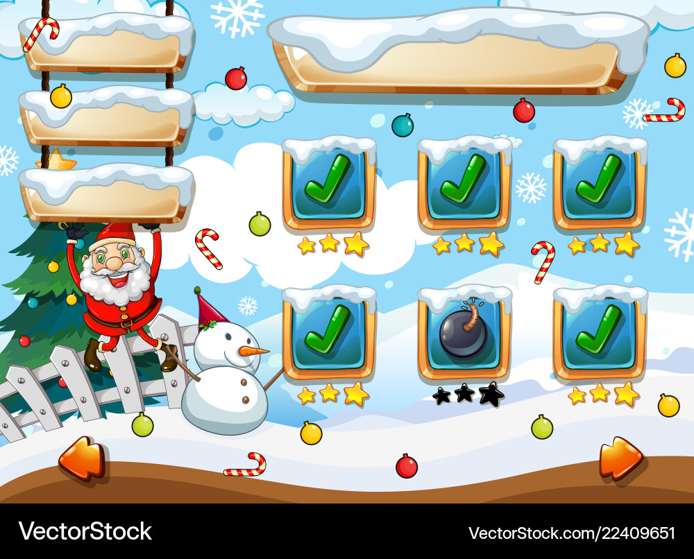 Santa christmas game template Royalty Free Vector Image