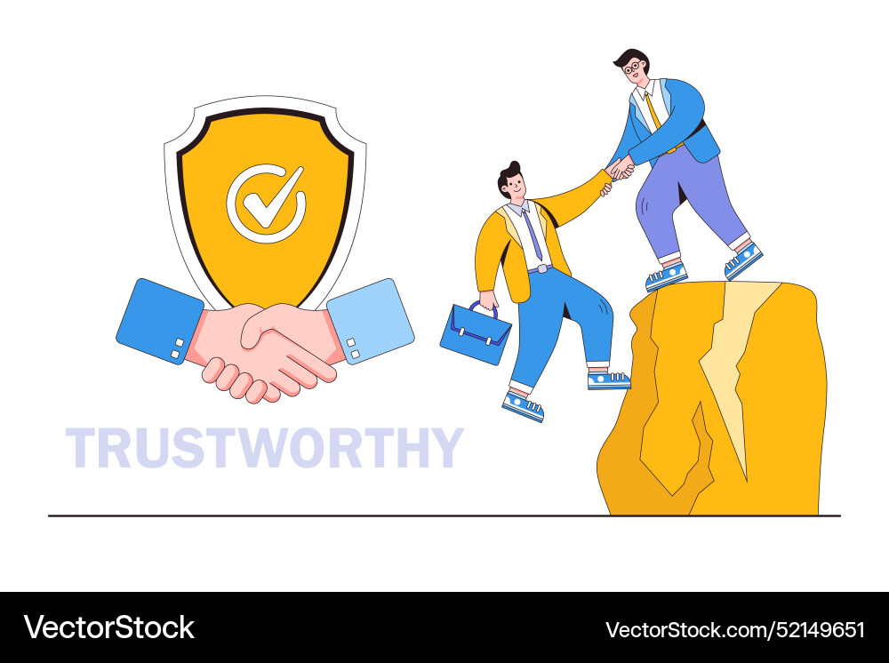 Trustworthy or integrity for partnership support Vector Image