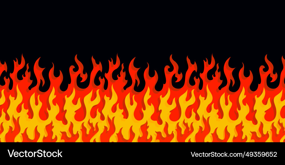 Abstract flame border seamless pattern Royalty Free Vector