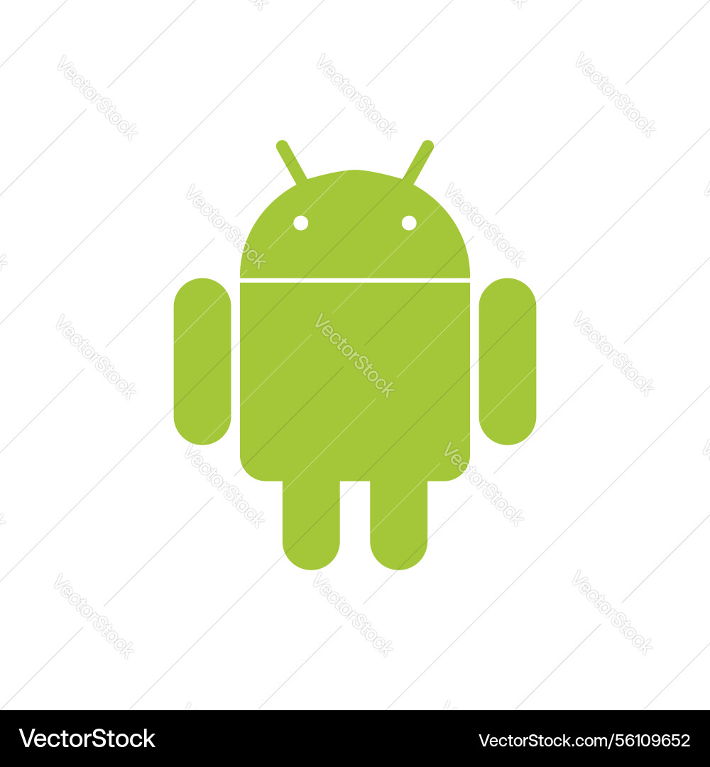 Android robot mobile company brand official logo Vector Image