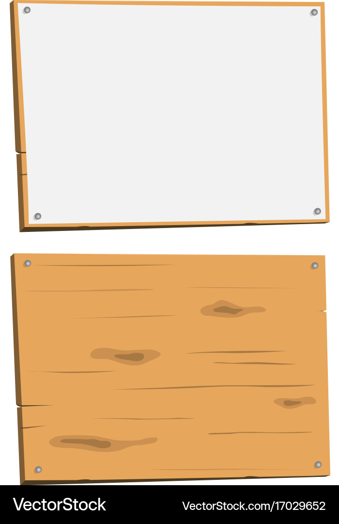 Blank sign and wood Royalty Free Vector Image - VectorStock