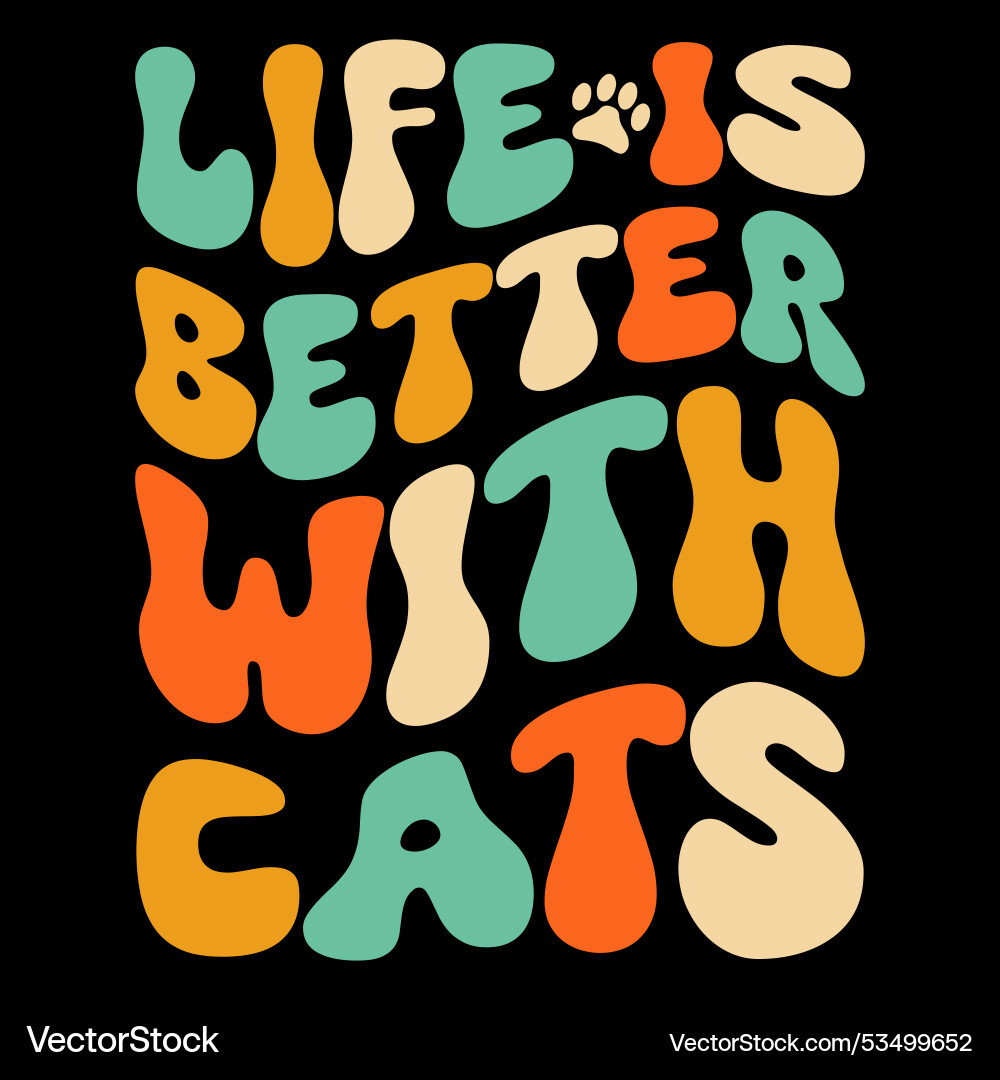 Cat typography and svg t-shirt design Royalty Free Vector