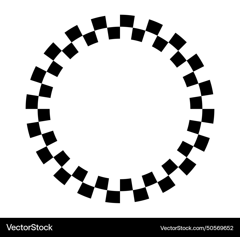 Checkered circle frame Royalty Free Vector Image