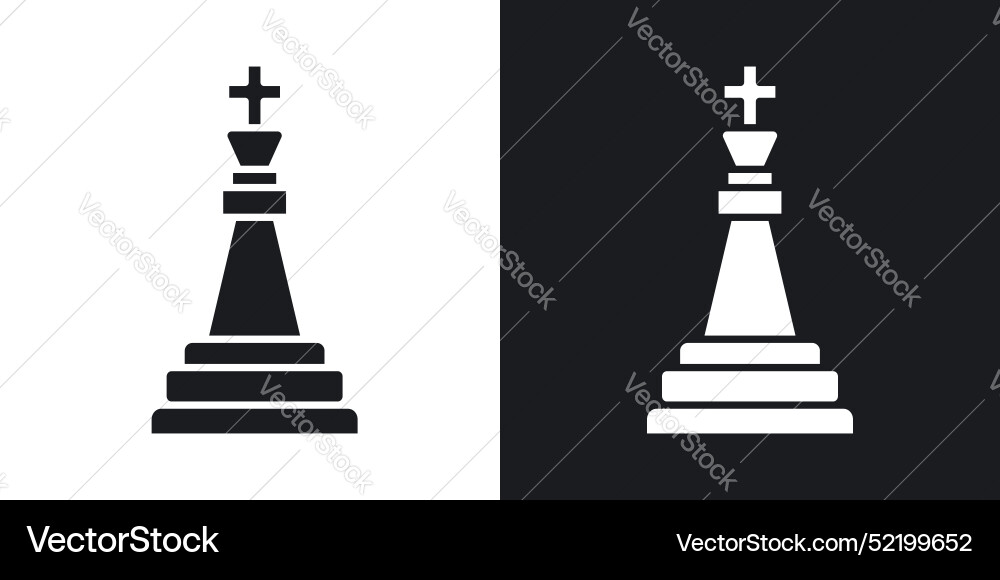 Chess king icon set in solid style Royalty Free Vector Image