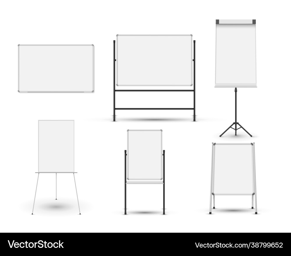Collection realistic whiteboard Royalty Free Vector Image