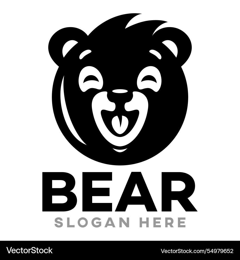 Cute bear logo Royalty Free Vector Image - VectorStock