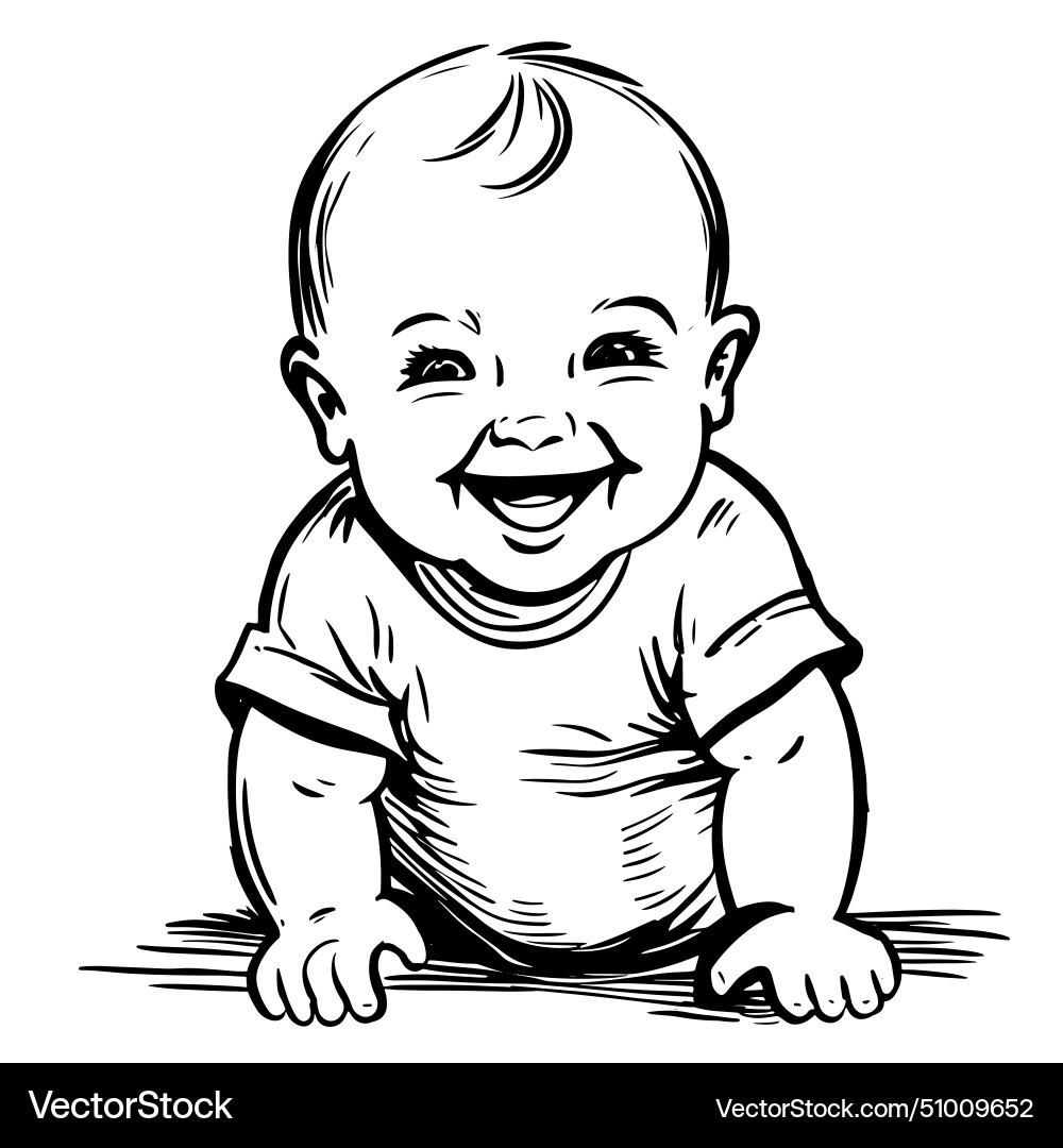 Cute little smiling baby Royalty Free Vector Image