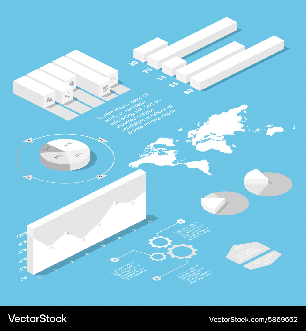 Flat 3d isometric infographic for your business Vector Image