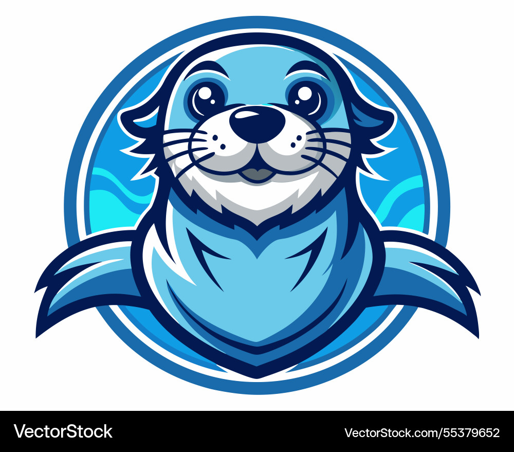 Harbor-Seal-Mascot-Logo Lizenzfreies Vektorbild