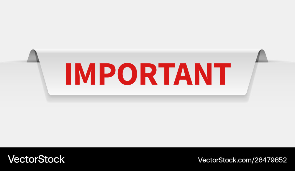 Important banner information tabbed label Vector Image