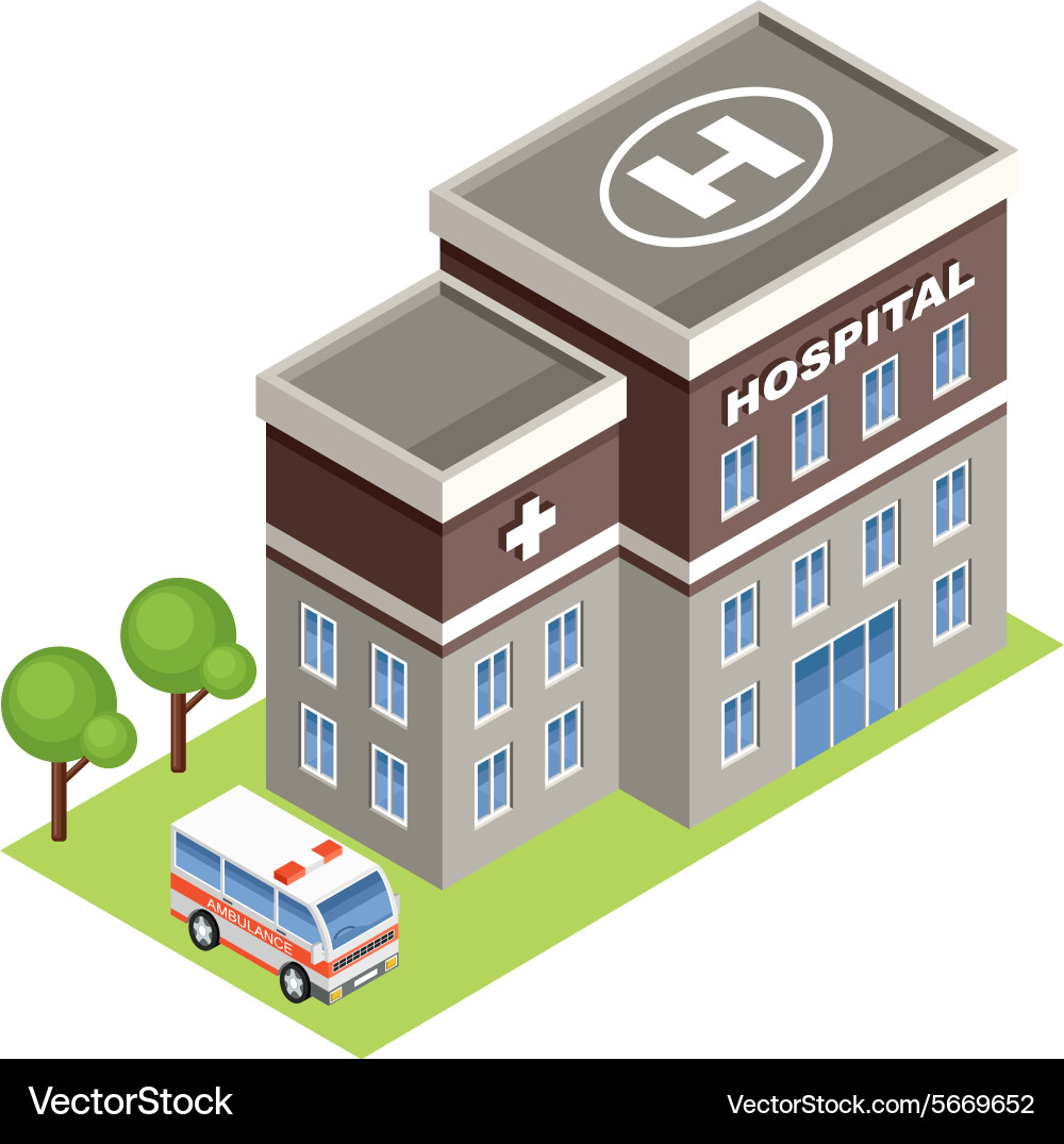 Isometric hospital Royalty Free Vector Image - VectorStock