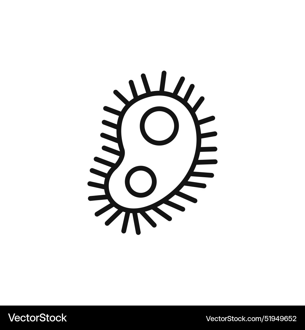 Microbe logo sign outline Royalty Free Vector Image