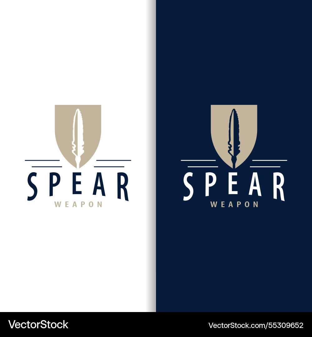 Spear logo arrowhead weapon design hunting Vector Image