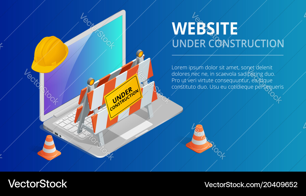 Website under construction page background Vector Image