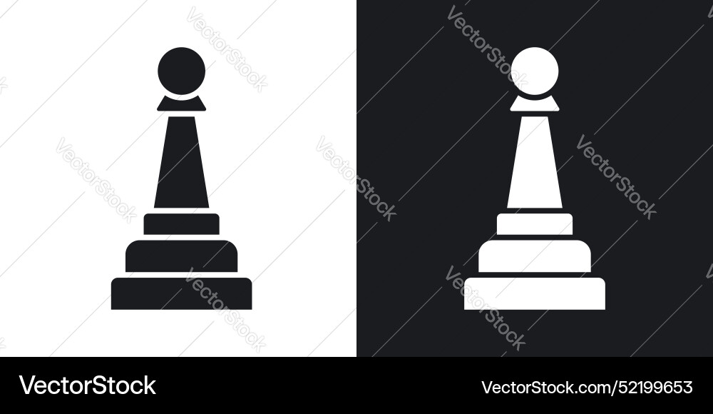 Chess pawn icon set in solid style Royalty Free Vector Image