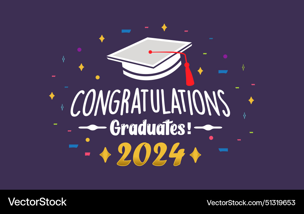 Congratulations graduates typography design Vector Image