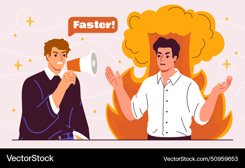 Employee burnout concept Royalty Free Vector Image