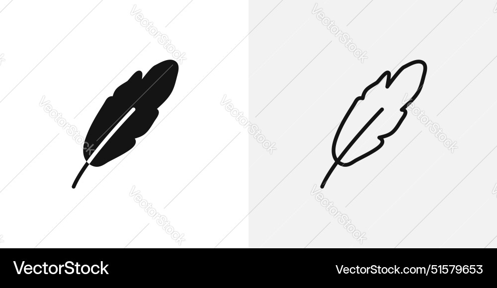 Feather icon set Royalty Free Vector Image - VectorStock