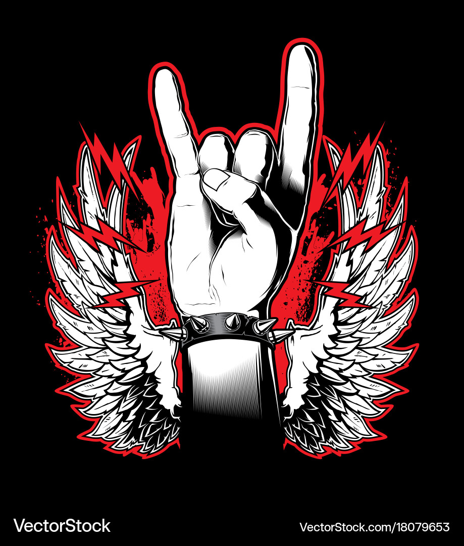 Hand showing the rock and roll sign Royalty Free Vector