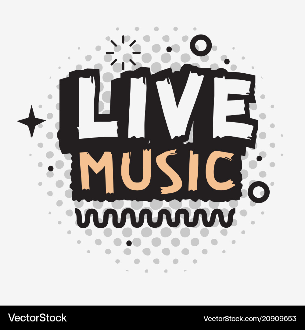 Live music in the concert type design Royalty Free Vector