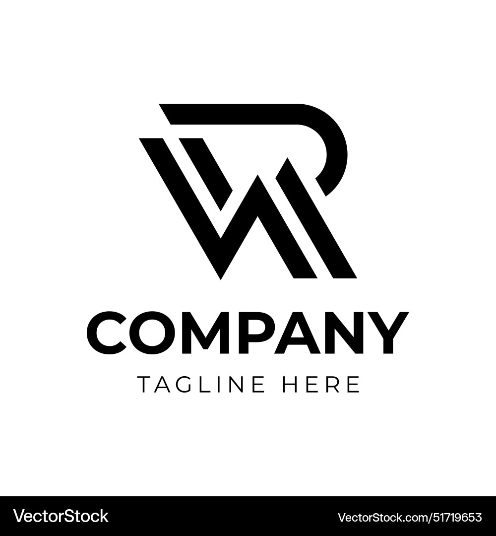 Monogram professional unique letter wr rw logo Vector Image