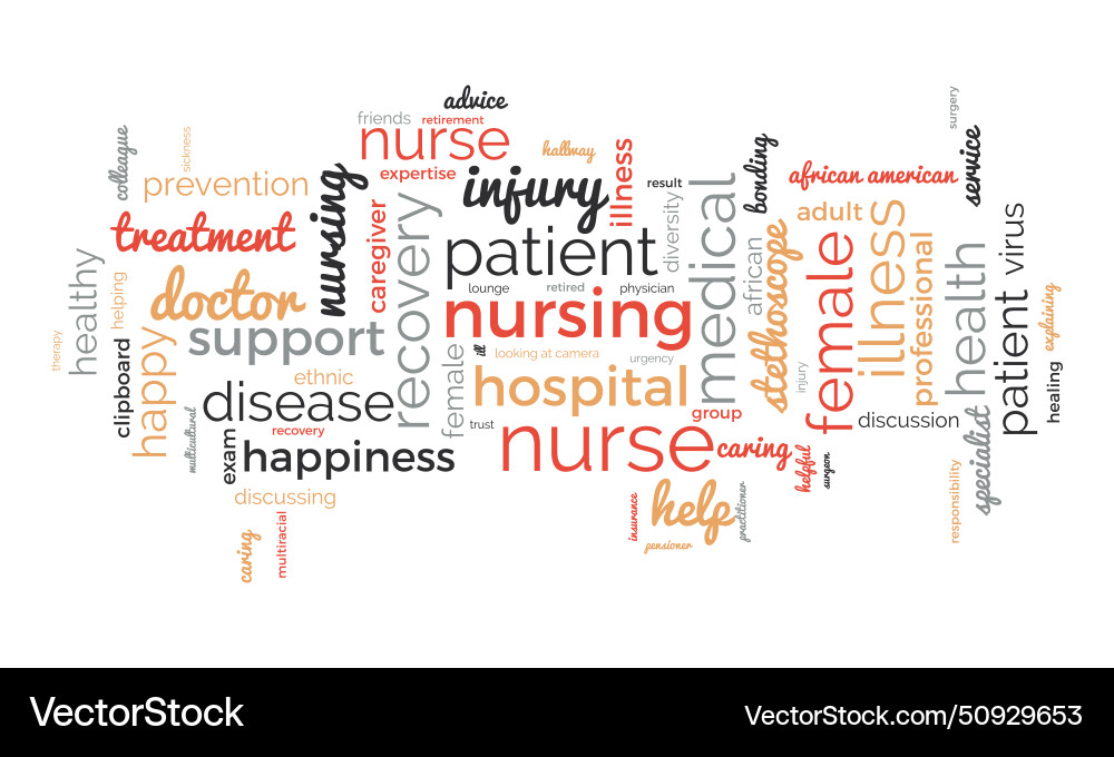 Nurses word cloud template health and medical Vector Image