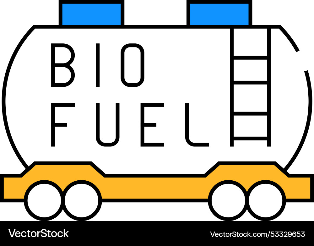 Railway carriage bio fuel icon color Royalty Free Vector