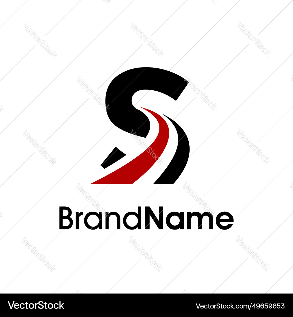 Simple initial s road logo Royalty Free Vector Image