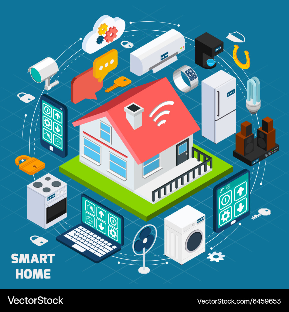 Smart Home IoT Technology Banner Royalty Free Vector Image