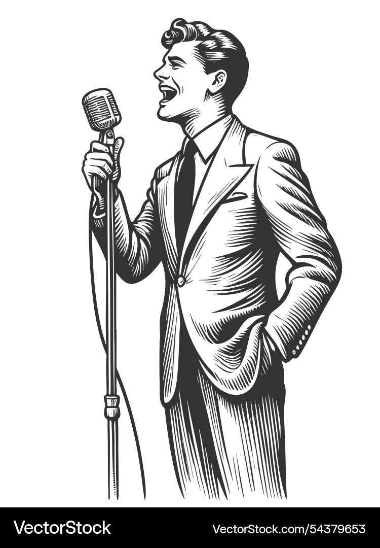 Stand-up comedian on stage Royalty Free Vector Image
