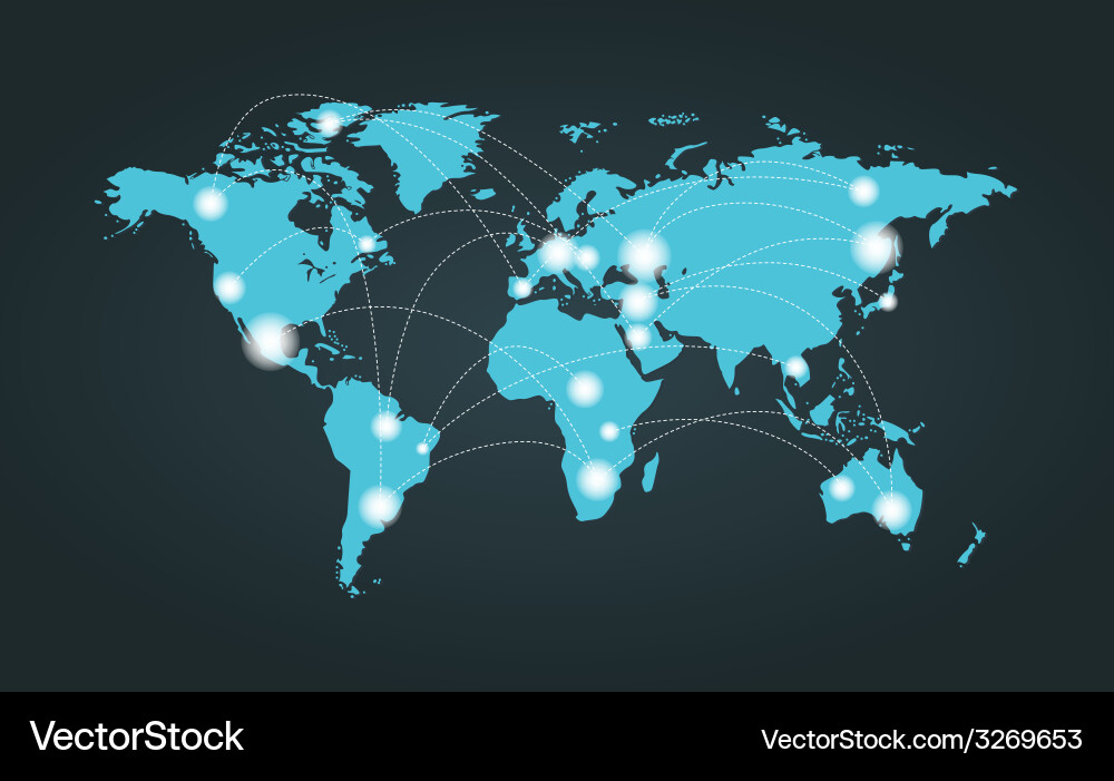 World map connection Royalty Free Vector Image