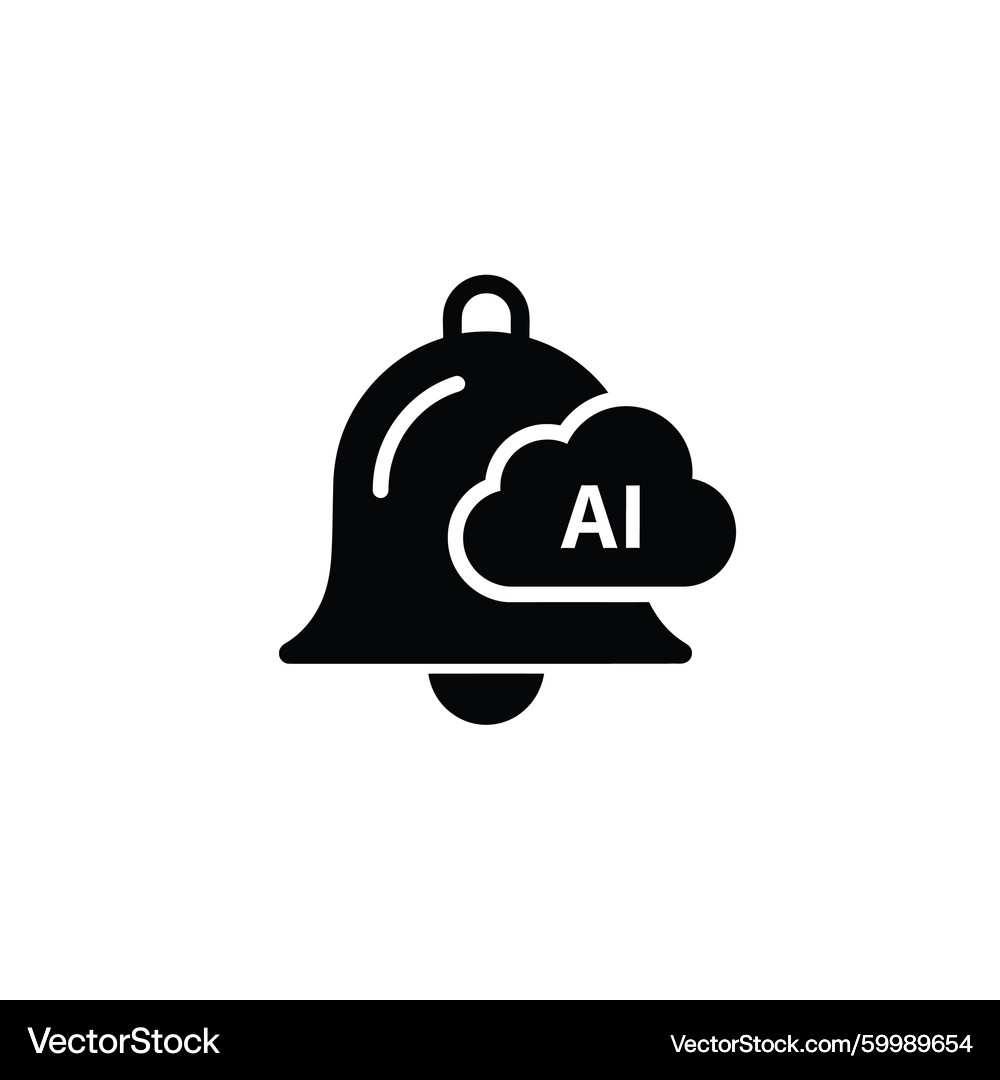 AI Notification Bell Icon – Royalty-Free Vector | VectorStock