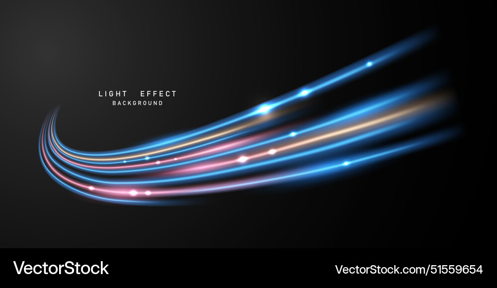 Beautiful light speed line background on black Vector Image